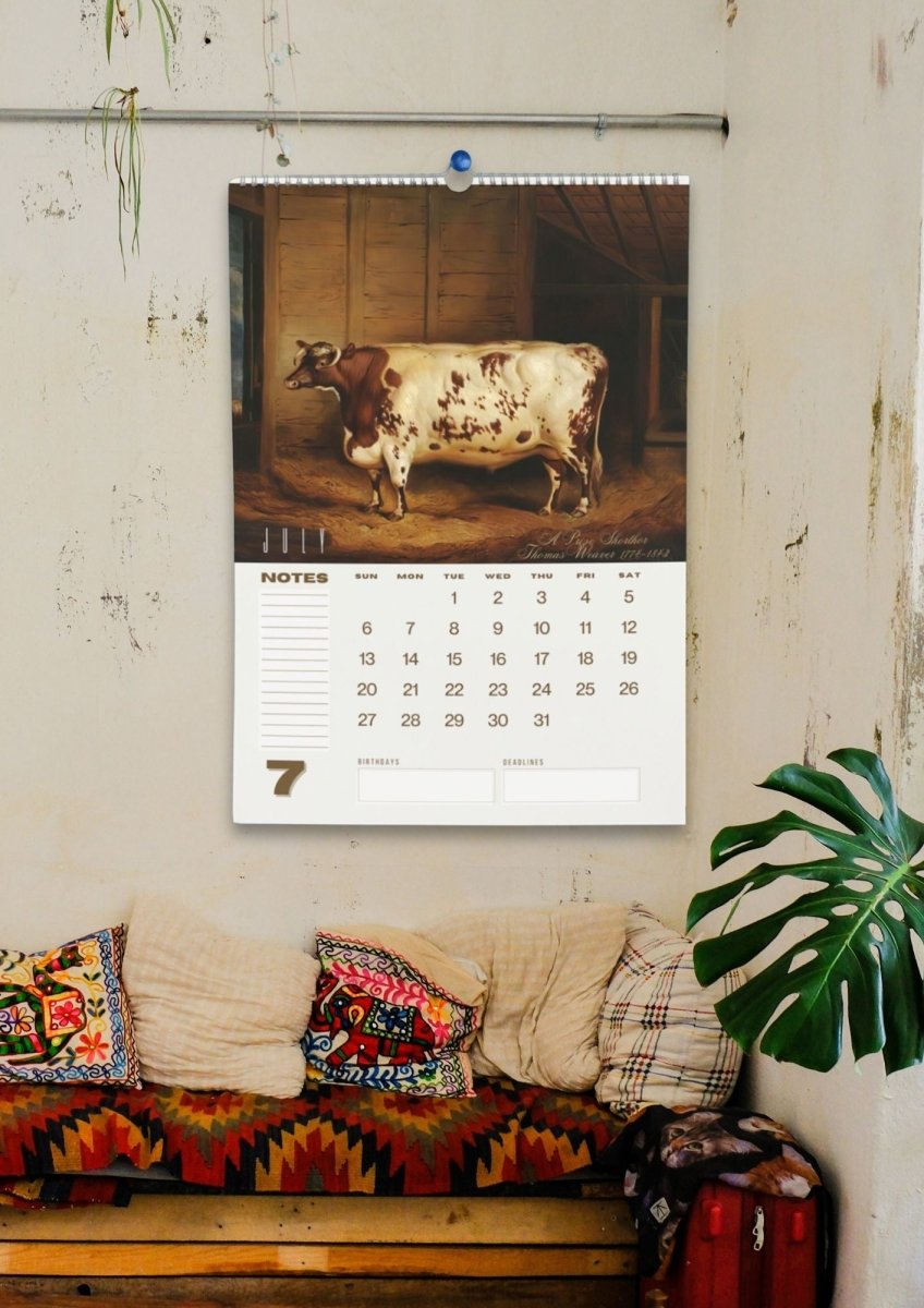 2025 Prize Cows in Primitive Paintings Wall Calendar. – Decorhardcore