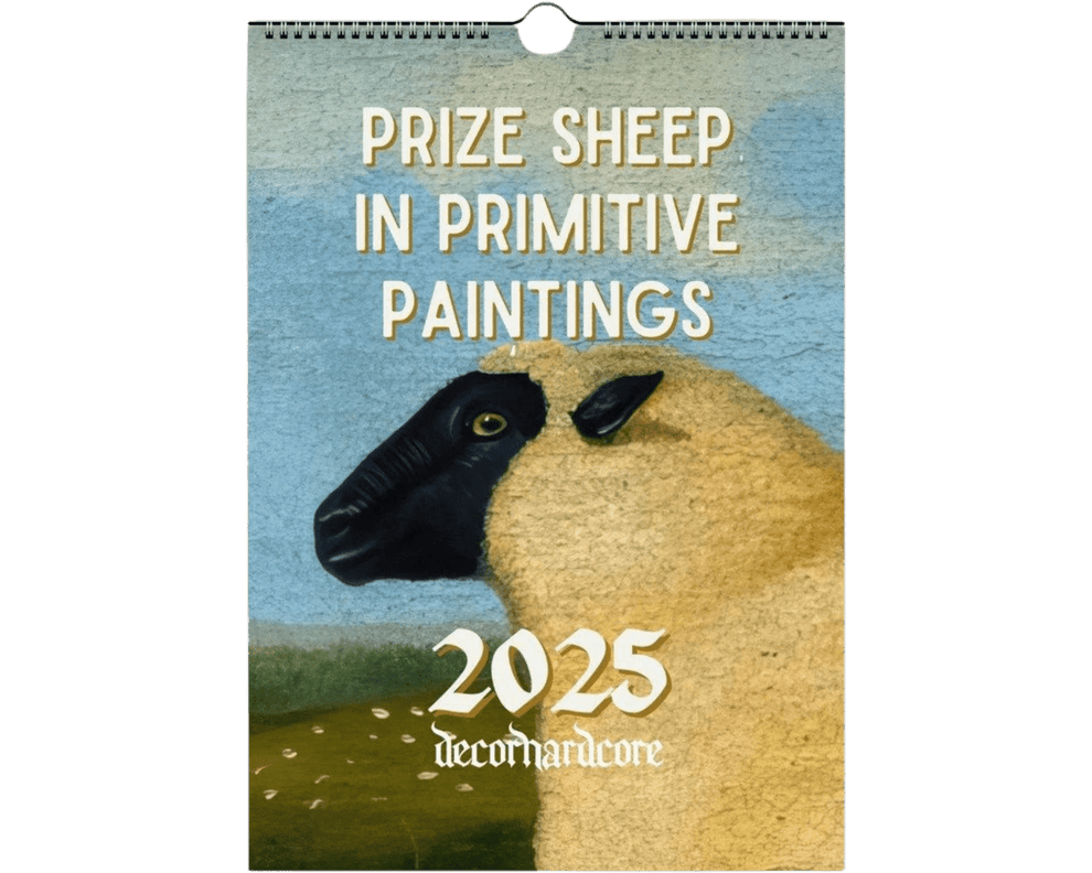 2025 Prize Sheep in Primitive Paintings Wall Calendar – Decorhardcore